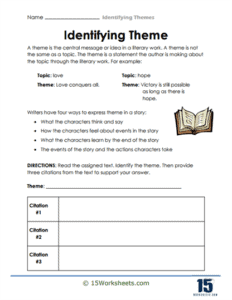 Identifying Themes Worksheets - 15 Worksheets.com
