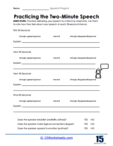 Speech Projects Worksheets - 15 Worksheets.com