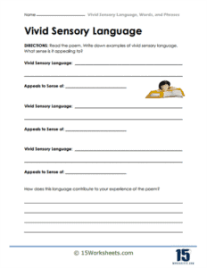Vivid Sensory Language Worksheets - 15 Worksheets.com