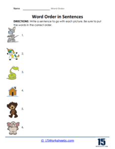 Word Order Worksheets | Writing Composition - 15 Worksheets.com