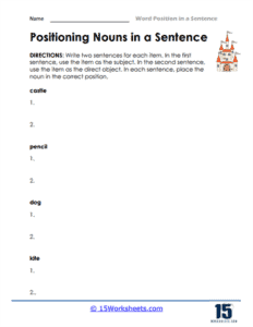 Word Position in a Sentence Worksheets | Grammar Practice - 15 ...