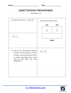Least Common Denominator Worksheets | Fraction Series - 15 Worksheets.com