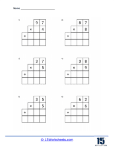 2 digit by 1 digit Multiplication Worksheets | Drills and Practice - 15 ...