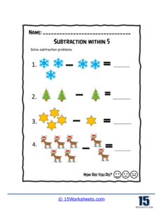 Subtract Within 5 Worksheets - 15 Worksheets.com