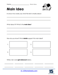 Main Ideas Worksheets | Reading Skills - 15 Worksheets.com