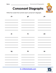 Consonant Digraphs Worksheets - 15 Worksheets.com