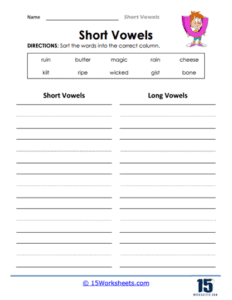 Short Vowels Worksheets | Build Fluency - 15 Worksheets.com