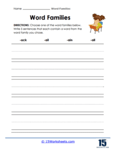 Word Families Worksheets - 15 Worksheets.com