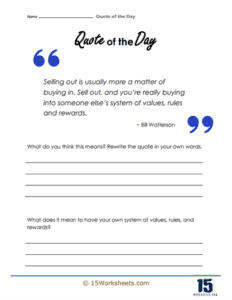 Quote of the Day Worksheets - 15 Worksheets.com