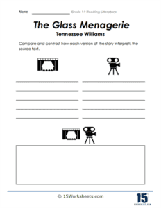 Reading Literature Comprehension Grade 11 Worksheets