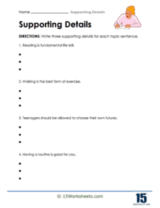 Supporting Details Worksheets - 15 Worksheets.com
