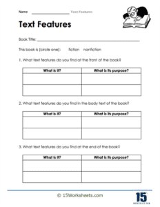 Text Features Worksheets | Visual & Structural - 15 Worksheets.com