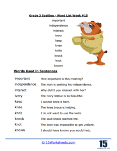 3rd Grade Spelling Words Worksheets - 15 Worksheets.com