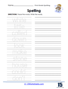 1st Grade Spelling Words Worksheets - 15 Worksheets.com