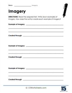 Imagery Worksheets | Figurative Language - 15 Worksheets.com