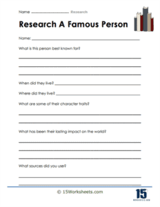 Research Worksheets - 15 Worksheets.com