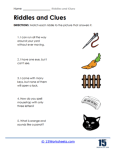 Riddles and Clues Worksheets | Solving a Riddle - 15 Worksheets.com