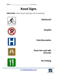 Road Signs Worksheets - 15 Worksheets.com