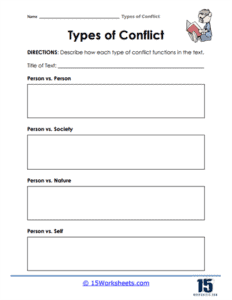 Types of Conflict Worksheets | Drama Drivers - 15 Worksheets.com