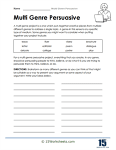 Persuasive Writing Worksheets | Heighten Impact - 15 Worksheets.com