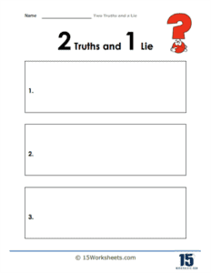 Two Truths and a Lie Worksheets - 15 Worksheets.com