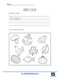 The Color Green Worksheets - 15 Worksheets.com