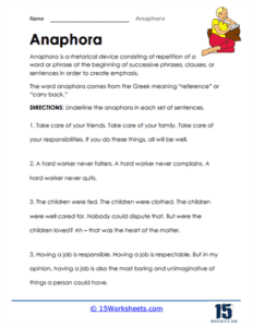 Anaphora Worksheets - 15 Worksheets.com