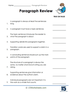 Paragraph Review Worksheets - 15 Worksheets.com