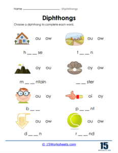 Diphthongs Worksheets - 15 Worksheets.com