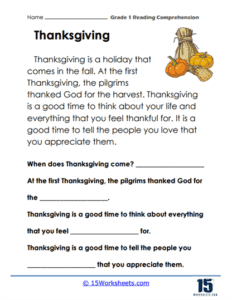 Grade 1 Reading Comprehension Worksheets - 15 Worksheets.com