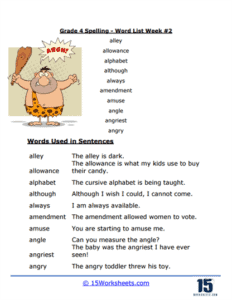 4th Grade Spelling Words Worksheets | Build Confidence - 15 Worksheets.com
