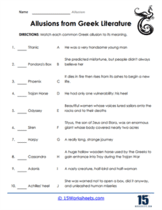 Allusion Worksheets - 15 Worksheets.com