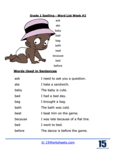 1st Grade Spelling Words Worksheets - 15 Worksheets.com