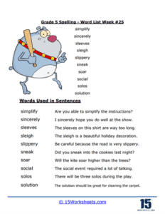 5th Grade Spelling Words Worksheets | Lists & Context - 15 Worksheets.com