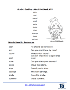 1st Grade Spelling Words Worksheets - 15 Worksheets.com