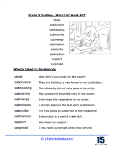 5th Grade Spelling Words Worksheets | Lists & Context - 15 Worksheets.com