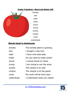 3rd Grade Spelling Words Worksheets | Fun & Effective Practice - 15 ...