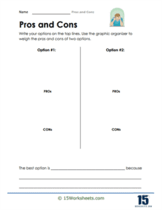 Pros and Cons Worksheets | Informed Choices - 15 Worksheets.com