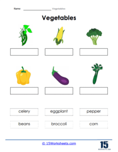 Vegetables Worksheets - 15 Worksheets.com