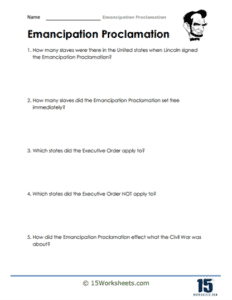 Emancipation Proclamation Worksheets - 15 Worksheets.com