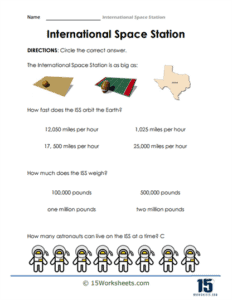 International Space Station Worksheets | ISS Missions - 15 Worksheets.com