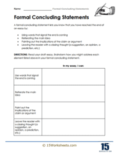 Concluding Statements Worksheets - 15 Worksheets.com