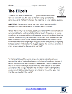 Ellipsis Worksheets | Dramatic Pauses - 15 Worksheets.com