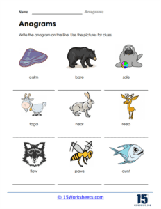 Anagrams Worksheets - 15 Worksheets.com