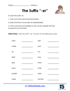 Suffixes Worksheets | Understand Word Endings - 15 Worksheets.com