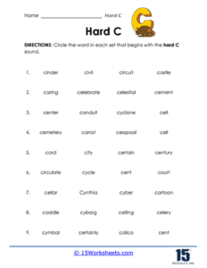 Hard C Worksheets - 15 Worksheets.com
