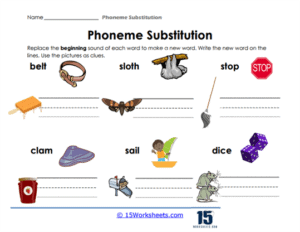 Phoneme Substitution Worksheets - 15 Worksheets.com