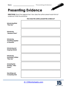 Presenting Evidence Worksheets - 15 Worksheets.com