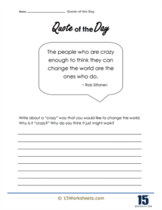Quote of the Day Worksheets - 15 Worksheets.com