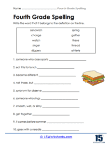 4th Grade Spelling Words Worksheets | Build Confidence - 15 Worksheets.com